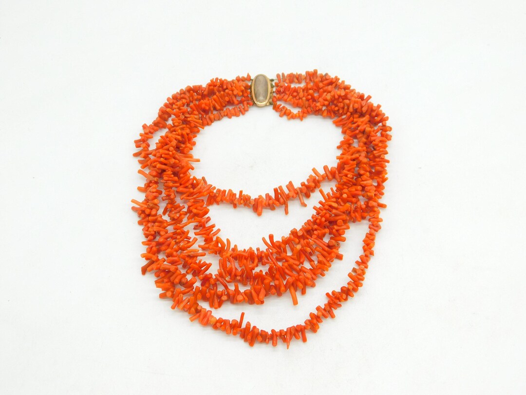 George III 9ct Gold, Hair Plait & Graduated Coral Mourning Necklace ...