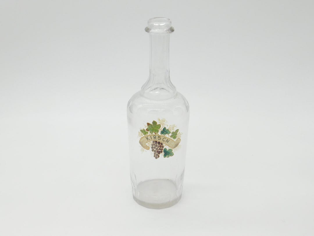 French 19th Century Cut Glass & Grape Vine Enamel 'kirsch' Carafe ...