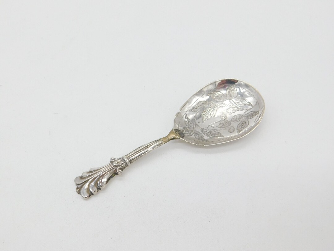 Georgian Sterling Silver Floral Tea Caddy Spoon 1832 Birmingham George ...