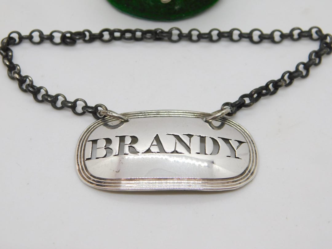 Victorian Sterling Silver Pierced Brandy Decanter Label Antique 1838 ...