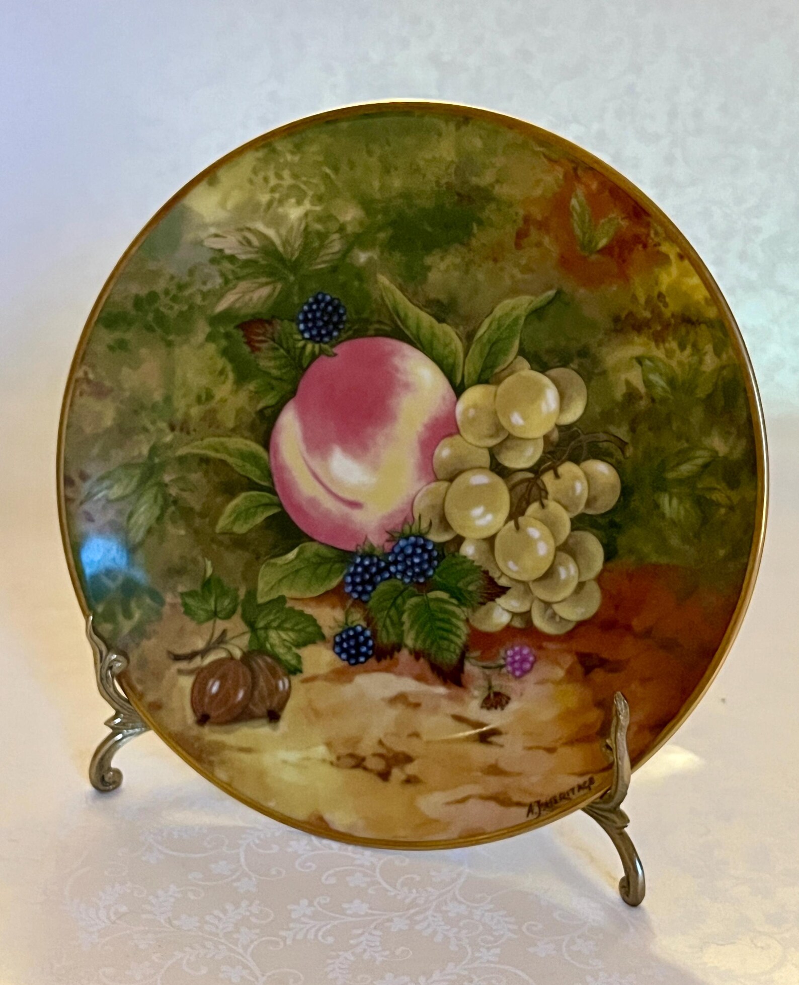 Gloria Fine Porcelain Bayreuth “dull Gold 24 Carat” “fruits of Eden” 7. ...