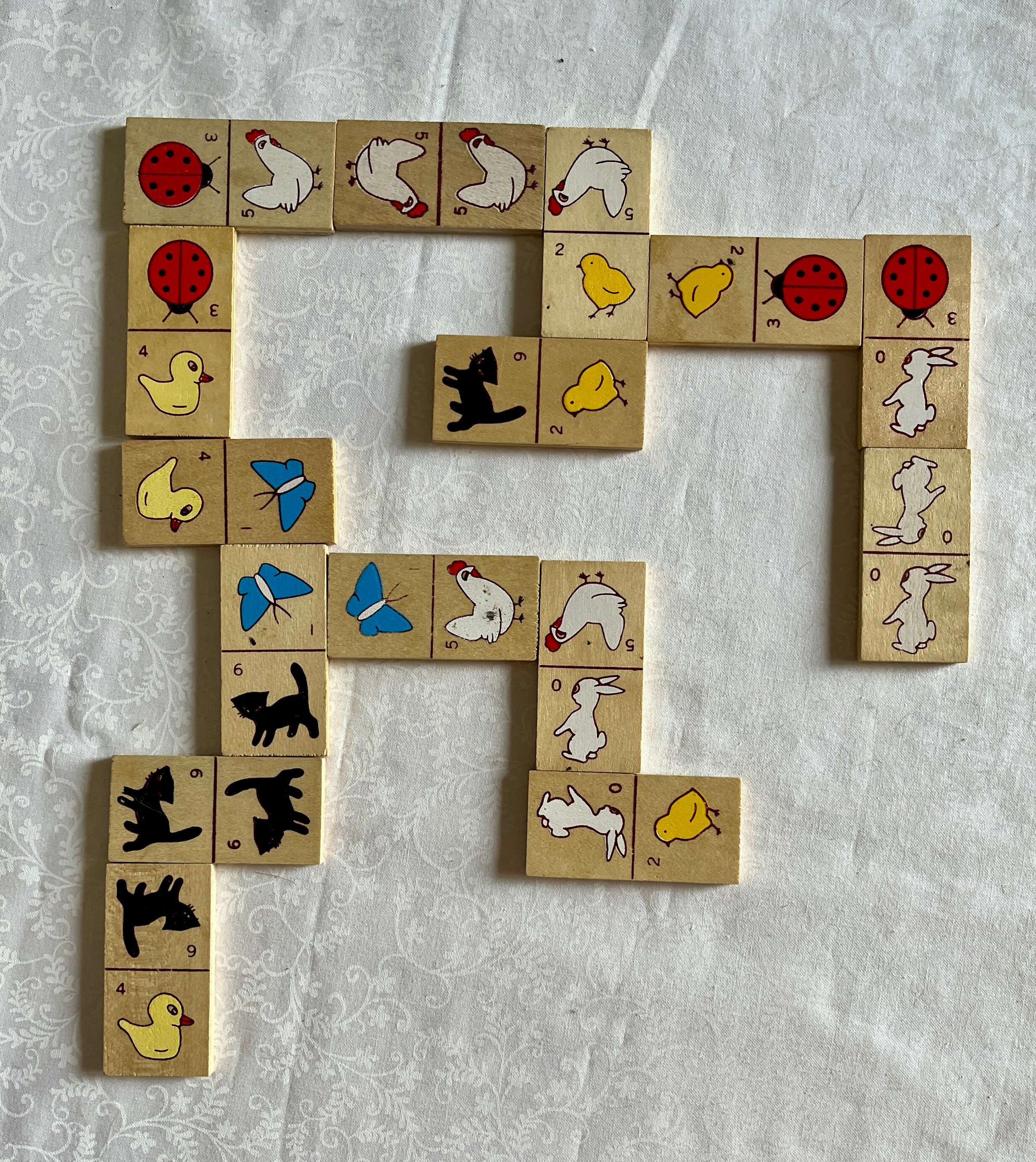 Vintage Wooden Animal Dominoes - Etsy