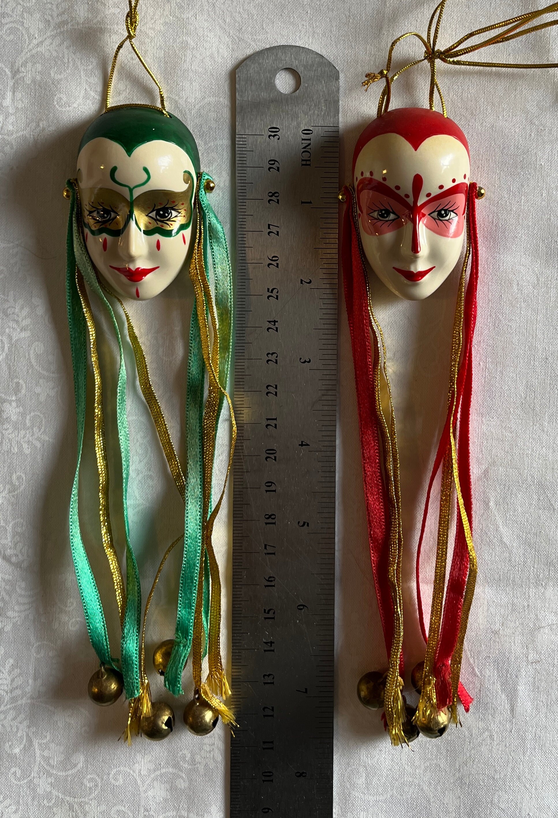 Tiny Mardi Gras Hanging Face Masks 2 - Etsy