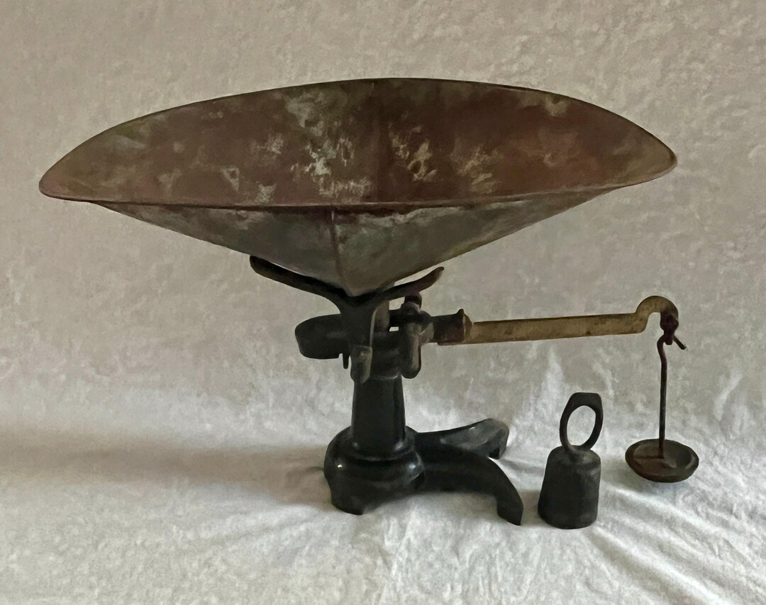 Antique BS&M Ontario 25 Pound Brass and Cast Iron Crowfoot Countertop ...