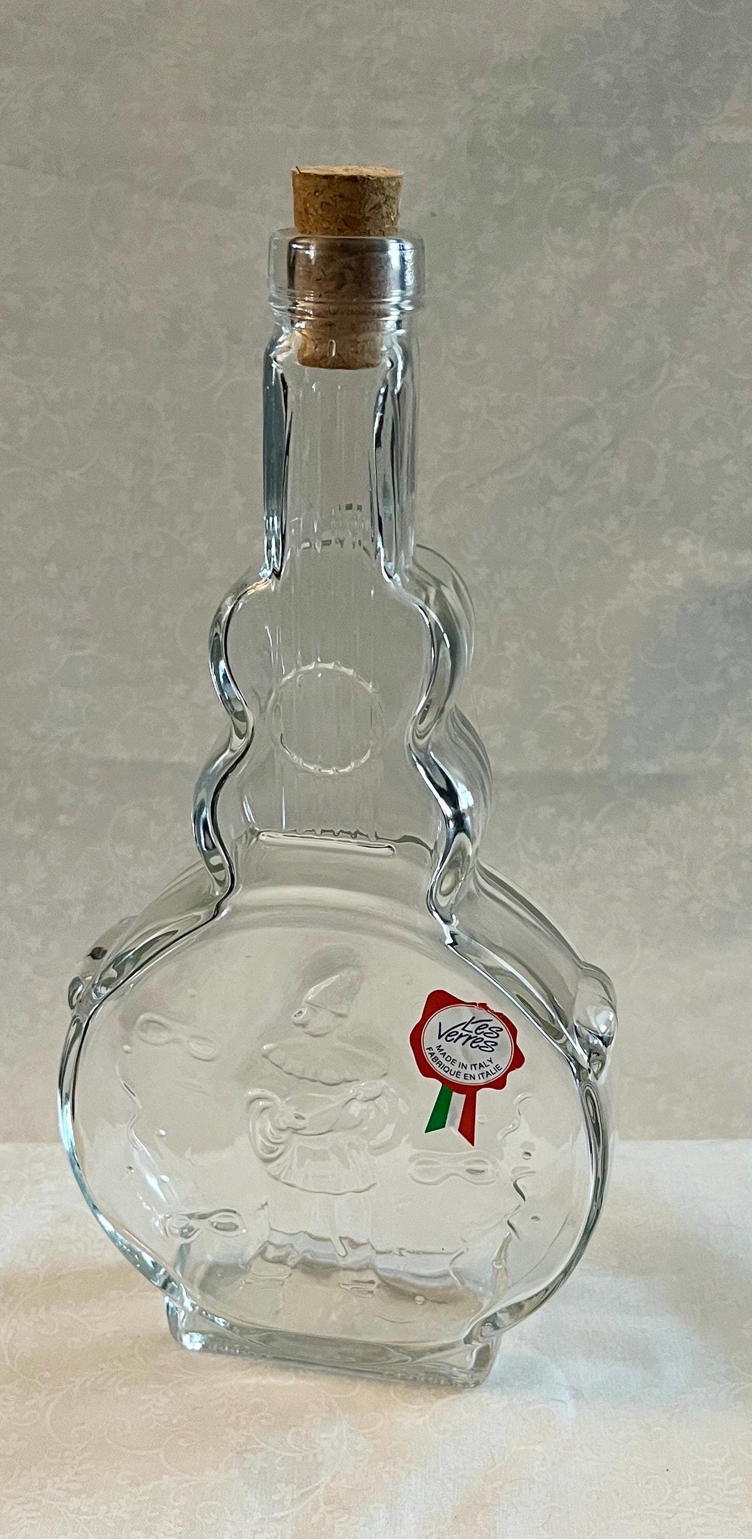 RARE Bottle Special Shape Guitar Neapolitan Pulcinella Glass Bottle ...