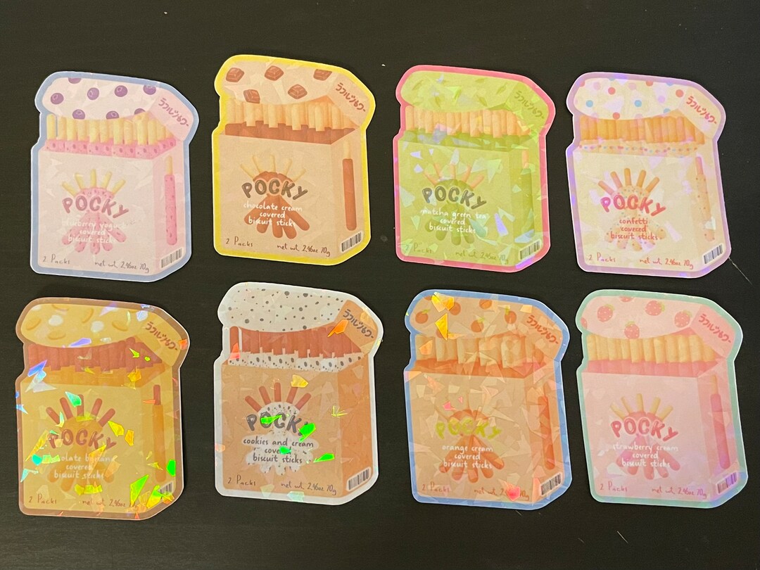 Pocky Theme Holographic 3” Sticker Set of 8! - Etsy