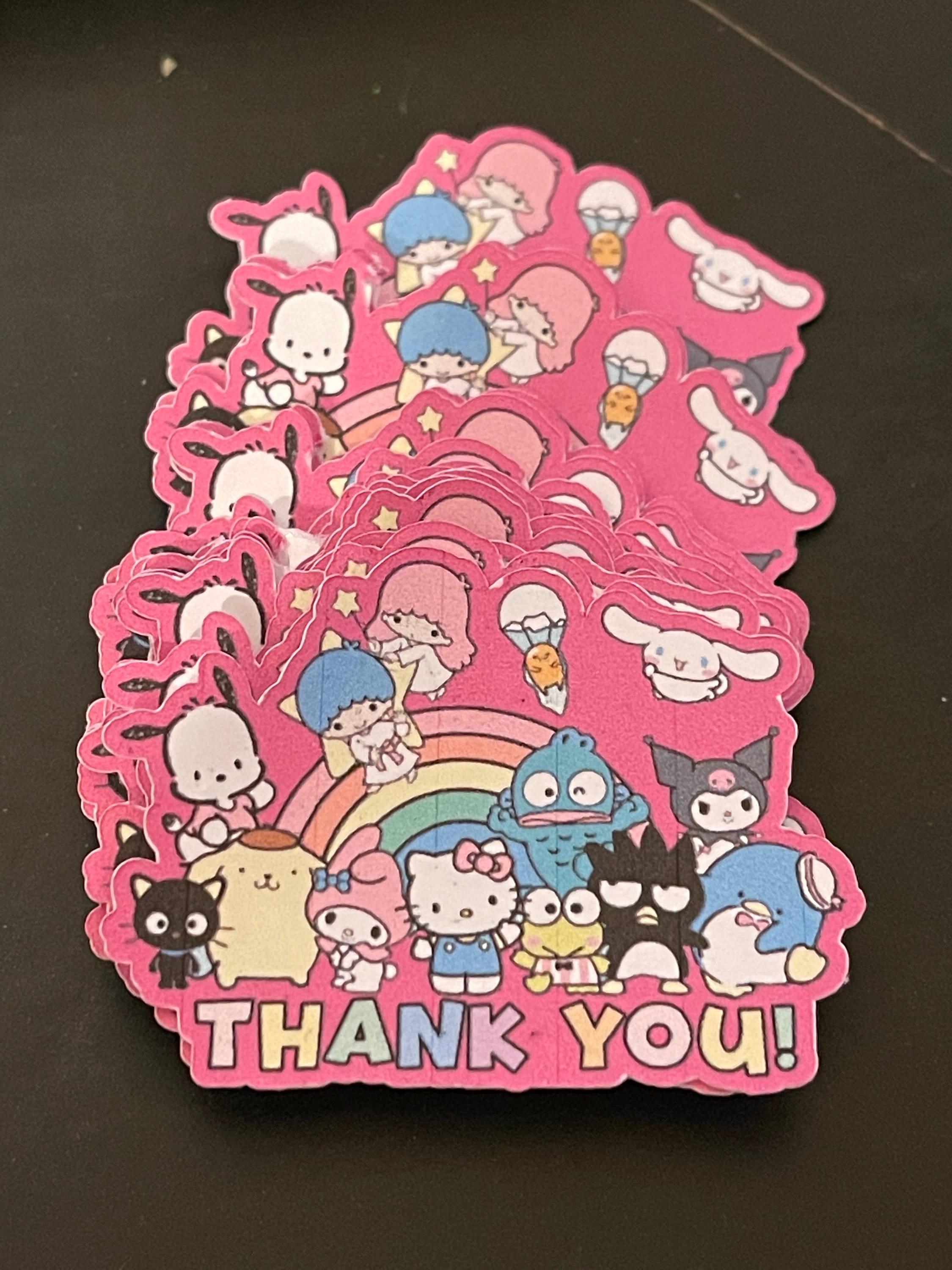 Kawaii Thank You Sticker Flakes 20 Count - Etsy