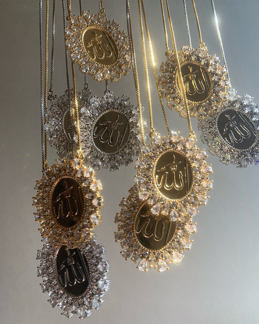 Allah Necklace: Islamic Crystal Pendant - Etsy