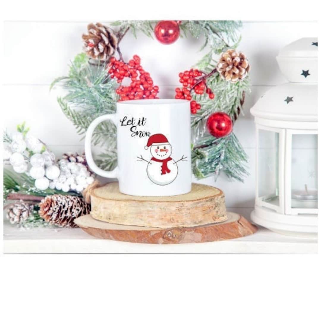 Let It Snow Mug-snowman Mug-snowman Coffee Cup-winter Coffee Mug ...