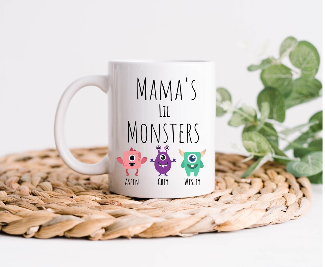 Mommy's Little Monsters Mug-personalized Gift for Mom-funny Mom Coffee ...
