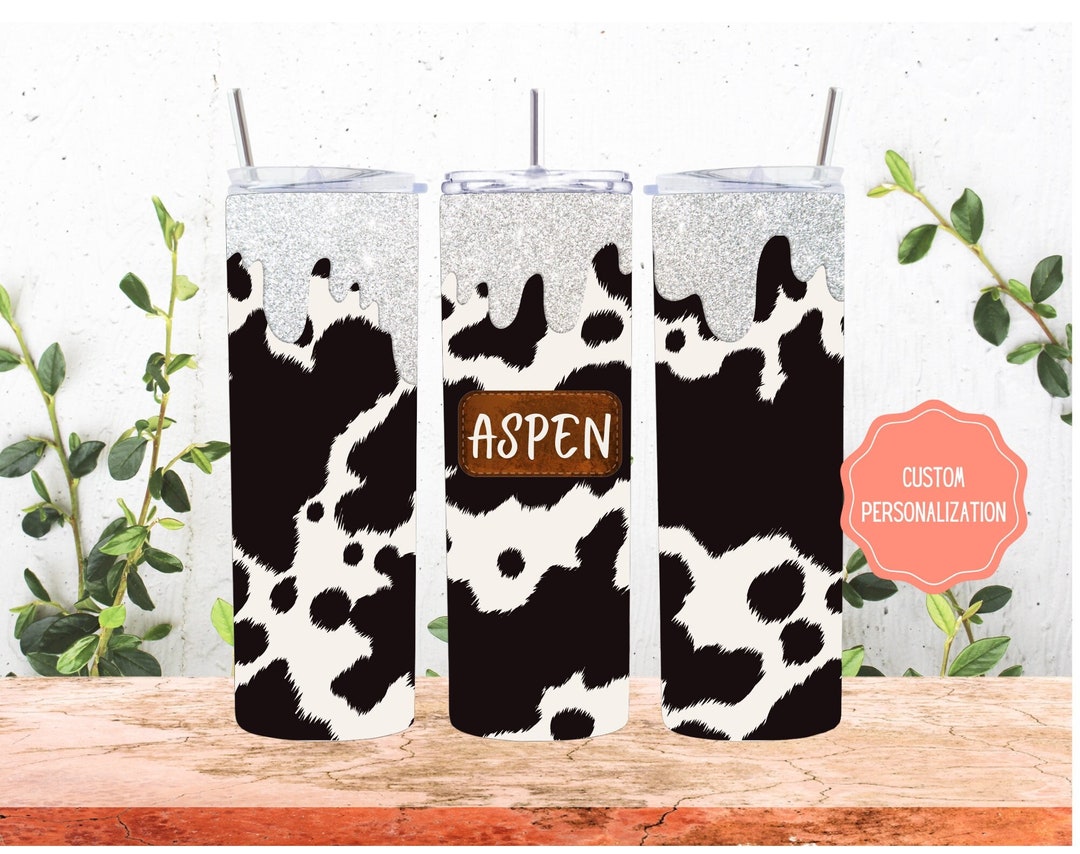 Personalized Cow Print Tumbler-custom Cowhide Tumbler for Women-western ...