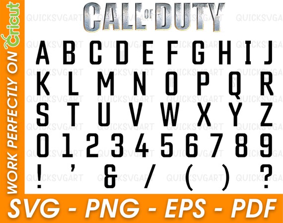 Call of Duty Font SVG Call of Duty Alphabet Call of Duty - Etsy