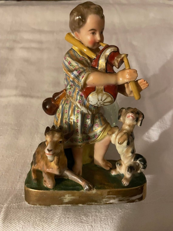 A Samson Porcelain Figure Group Depicting a Boy Playing - Etsy