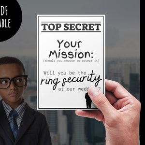 Ring Security Top Secret Mission Card Printable | INSTANT DOWNLOAD - Etsy