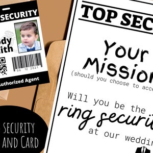 Ring Security Badge and Card Bundle - Template and Printable - Etsy