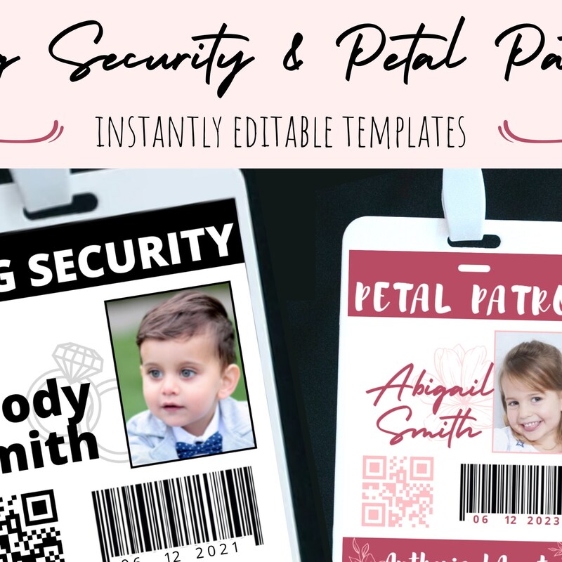 Wedding Ring Security Badge Template - Etsy