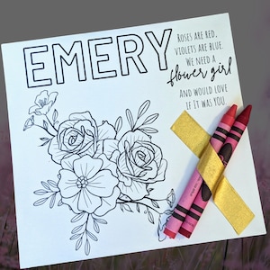 Flower Girl Proposal Coloring Card - TEMPLATE - Etsy
