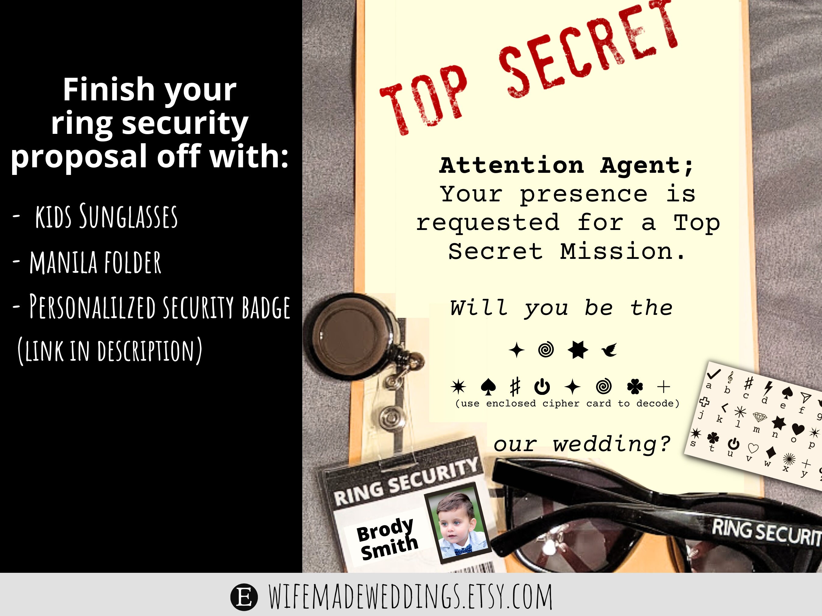 Ring Security Proposal Printable Card | Decodable Mission Card for Ring Bearer - Etsy