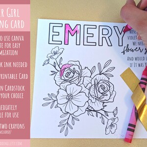 Flower Girl Proposal Coloring Card - TEMPLATE - Etsy