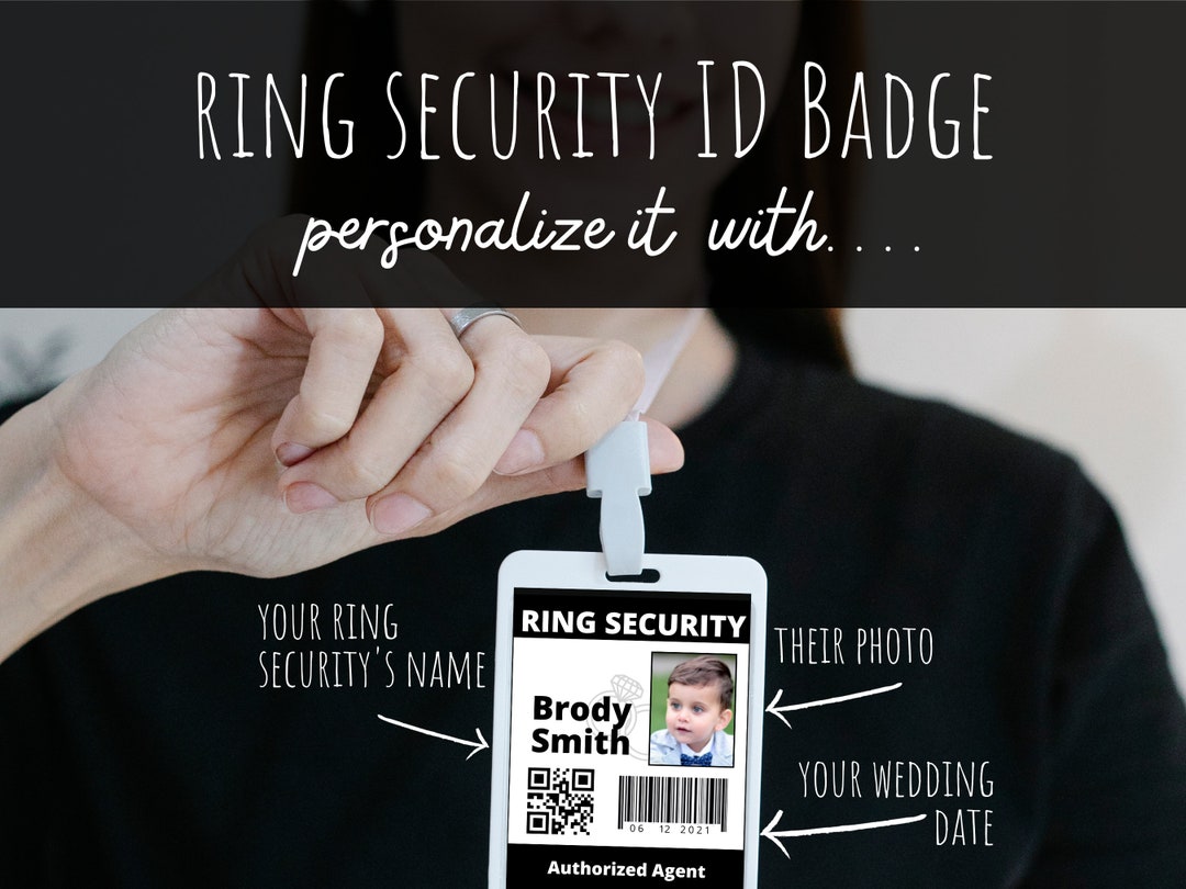 Ring Security/ring Bearer Id Badge CANVA TEMPLATE for Wedding With ...
