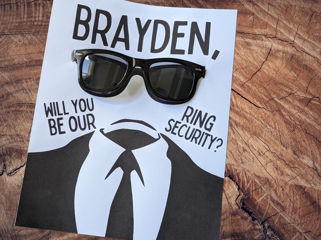 Ring Security Card: Sunglasses Proposal, Canva Template (printable) - Etsy