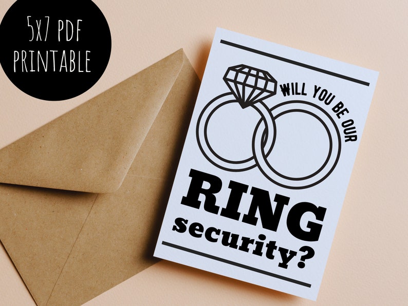 Ring Security Card: Wedding Ring Bearer Request (PDF Printable) - Etsy