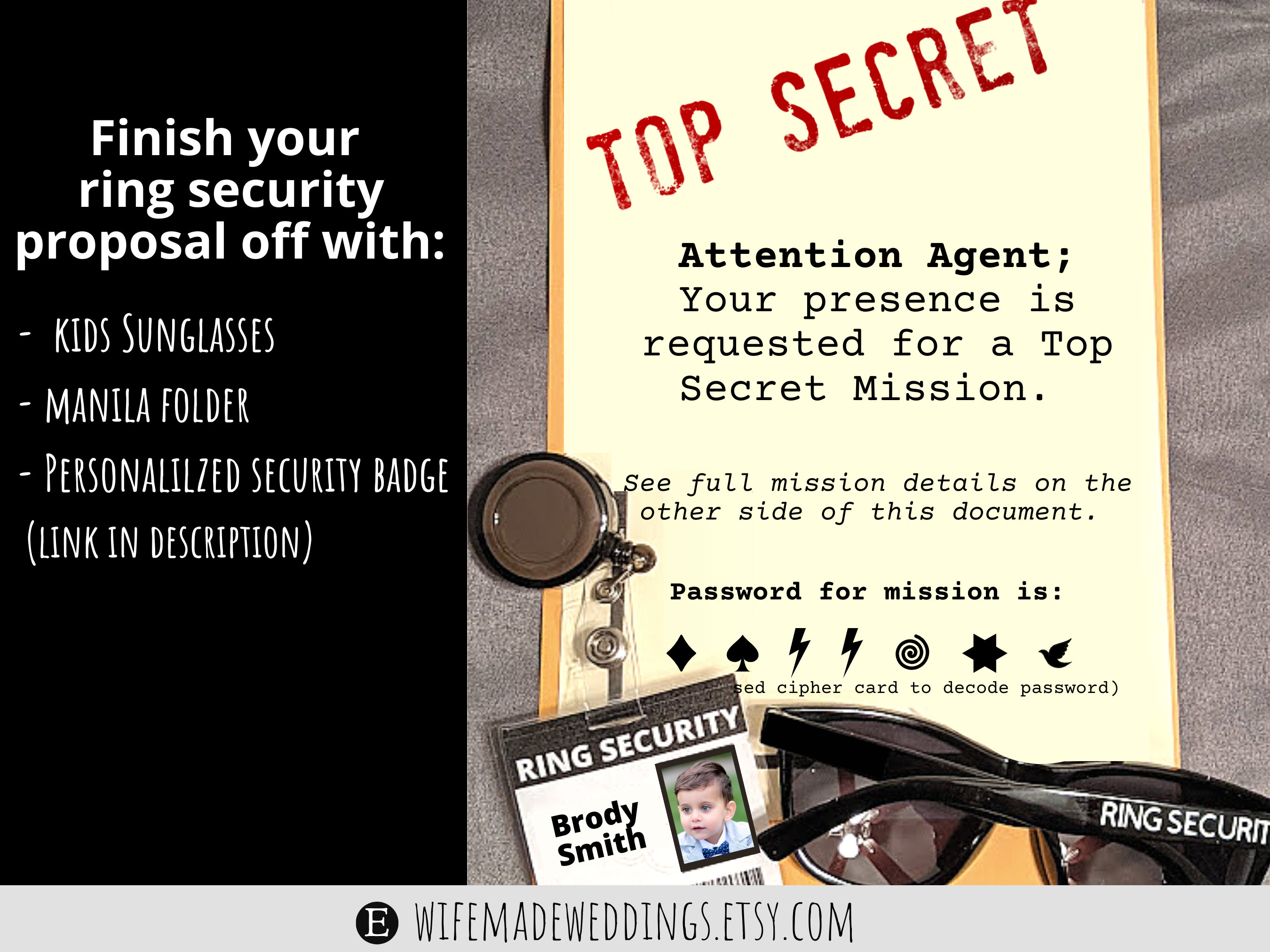 Ring Security/ring Bearer Top Secret Mission Card | INSTANT DOWNLOAD ...