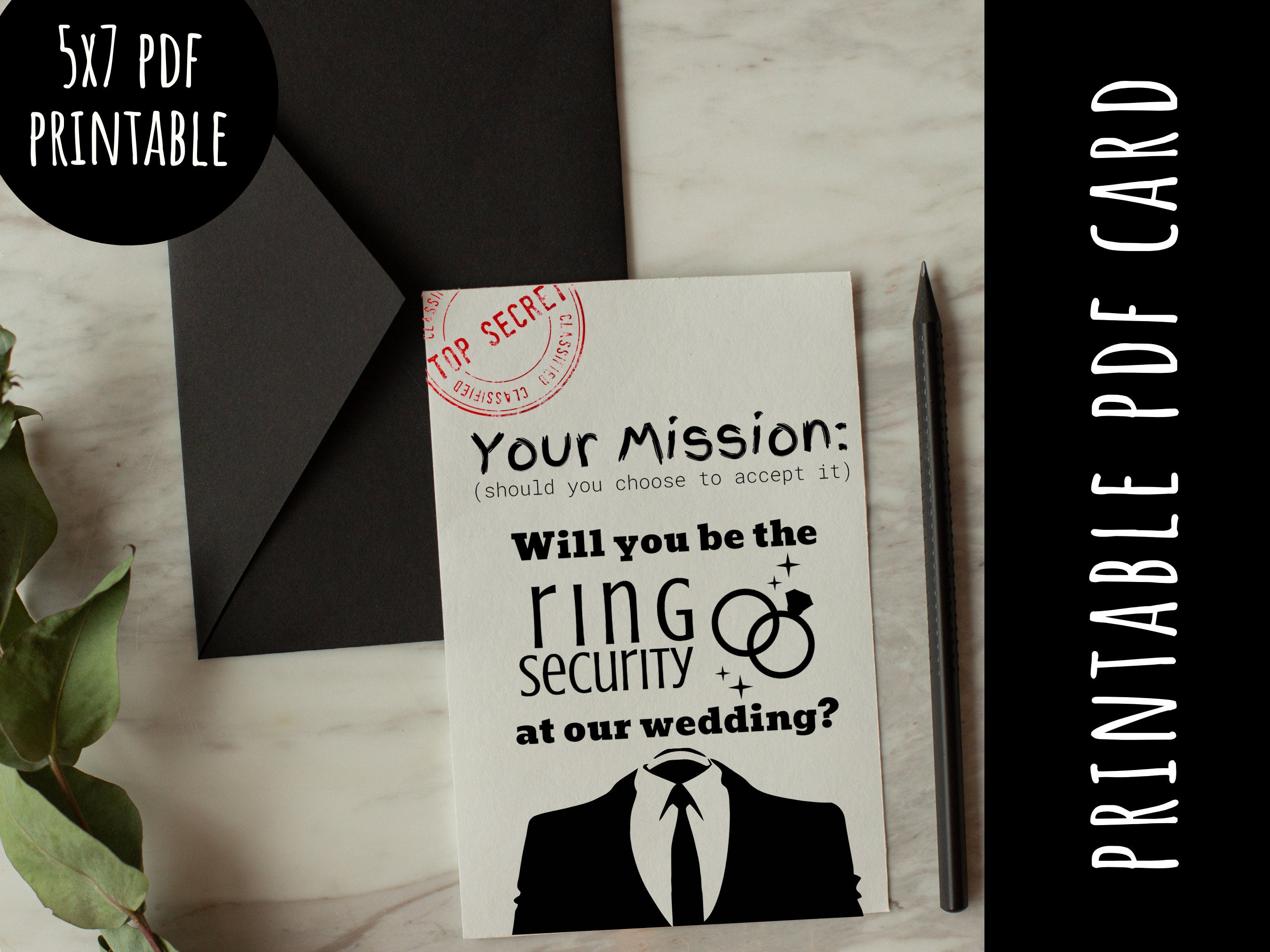 Ring Security Card Printable | INSTANT DOWNLOAD - Etsy