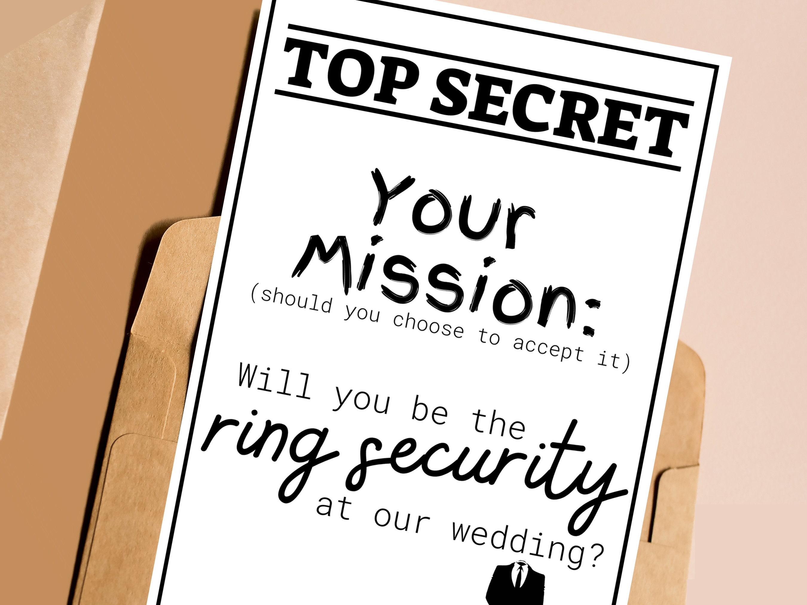 Ring Security Top Secret Mission Card Printable | INSTANT DOWNLOAD - Etsy