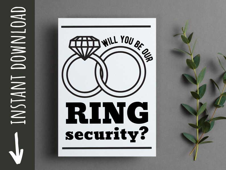 Ring Security Card: Wedding Ring Bearer Request (PDF Printable) - Etsy