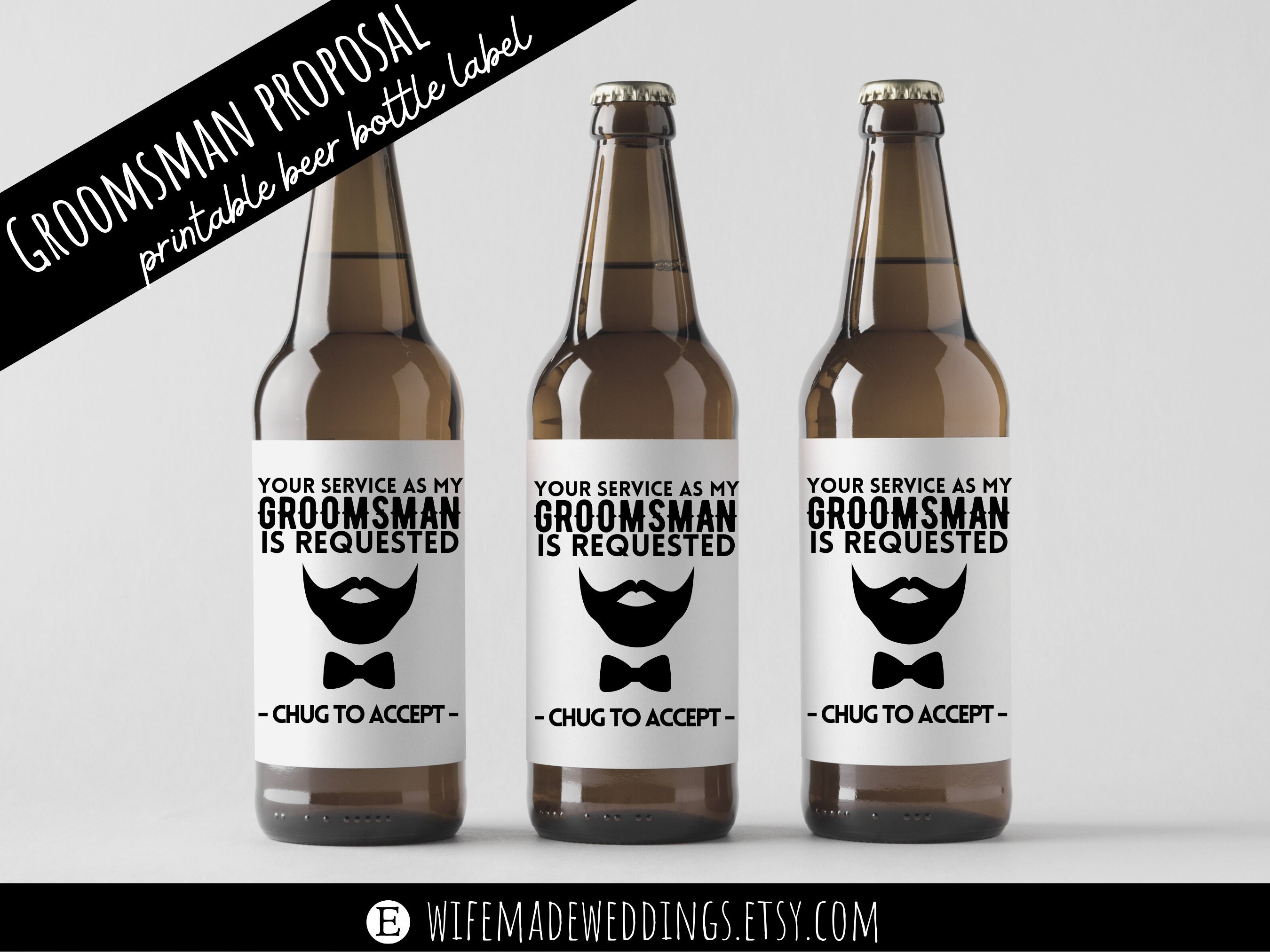 Groomsman Proposal Beer Bottle Label With Bonus Best Man Label - Etsy