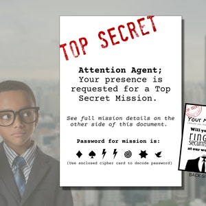 Ring Security/ring Bearer Top Secret Mission Card | INSTANT DOWNLOAD ...