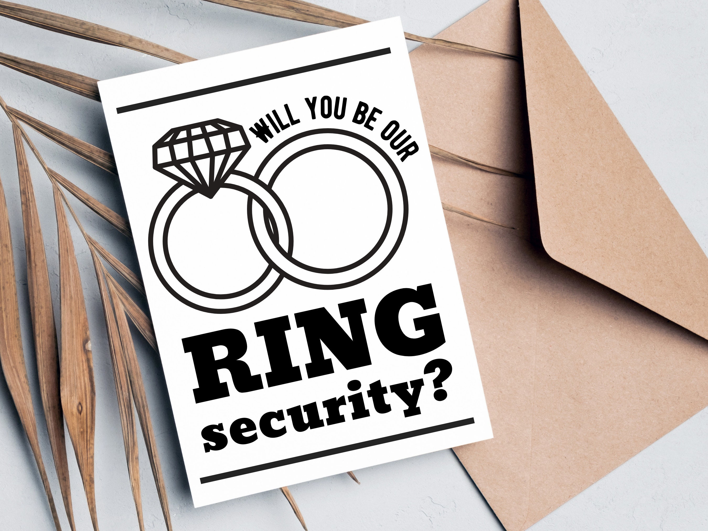 Wedding Ring Security Card Printable - Will You Be Our Ring Security ...