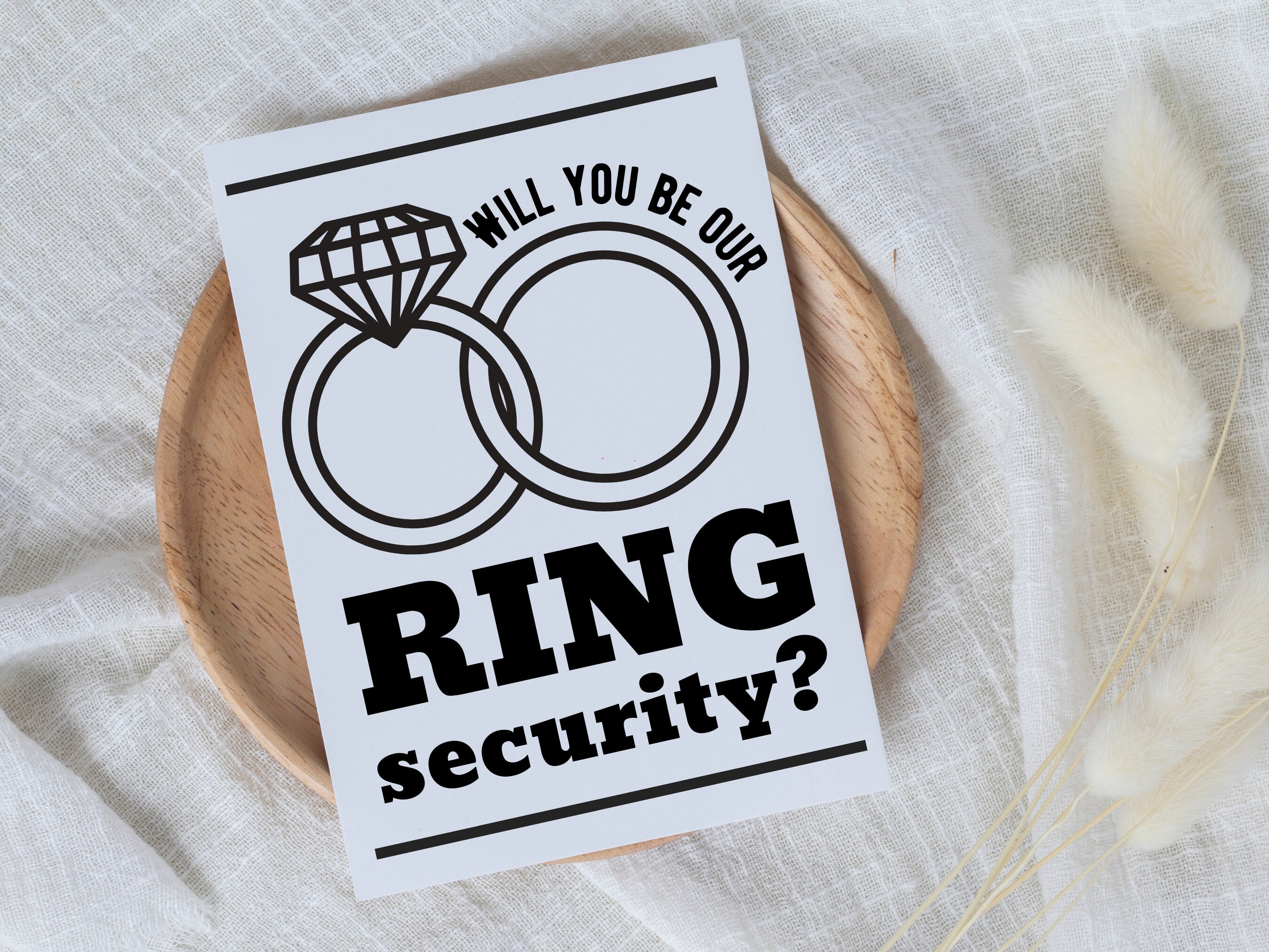 Wedding Ring Security Card Printable Will You Be Our Ring Security ...