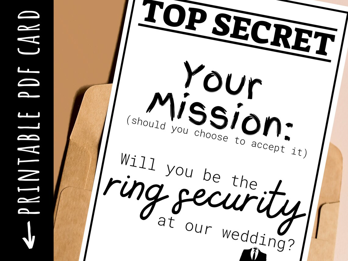 Ring Security/ring Bearer Card Printable - Etsy