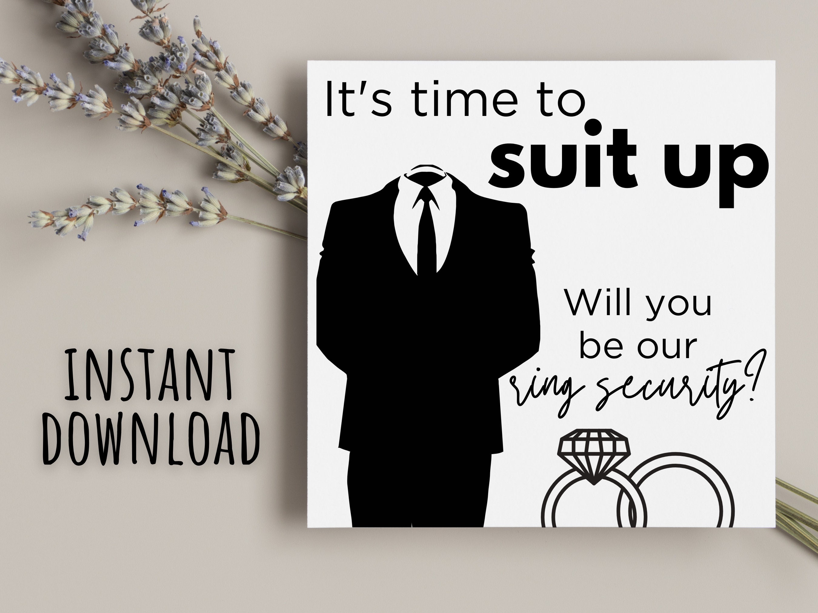 Ring Security Card Printable for Wedding Ring Security - Etsy