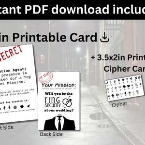 Ring Security/ring Bearer Top Secret Mission Card | INSTANT DOWNLOAD ...