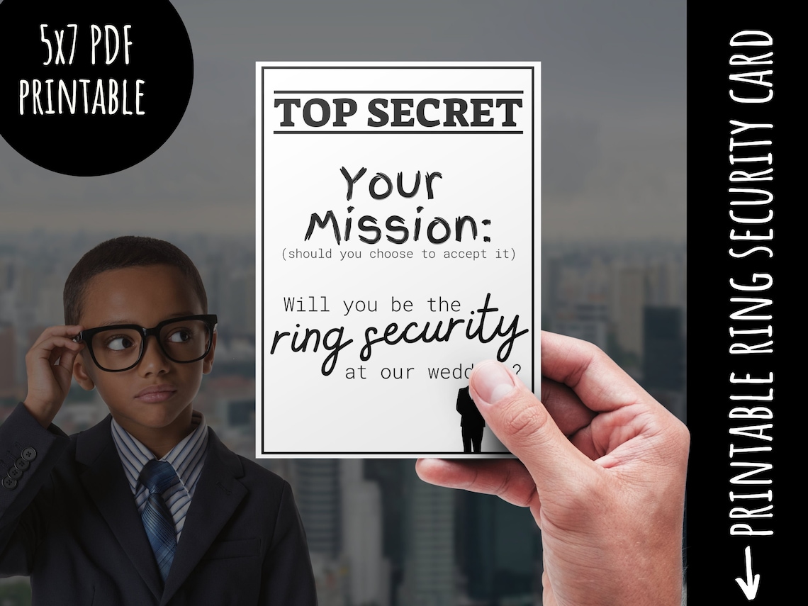 Ring Security Top Secret Mission Card Printable | INSTANT DOWNLOAD - Etsy
