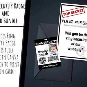Ring Security Badge and Card Bundle - CANVA Template Badge and INSTANT ...