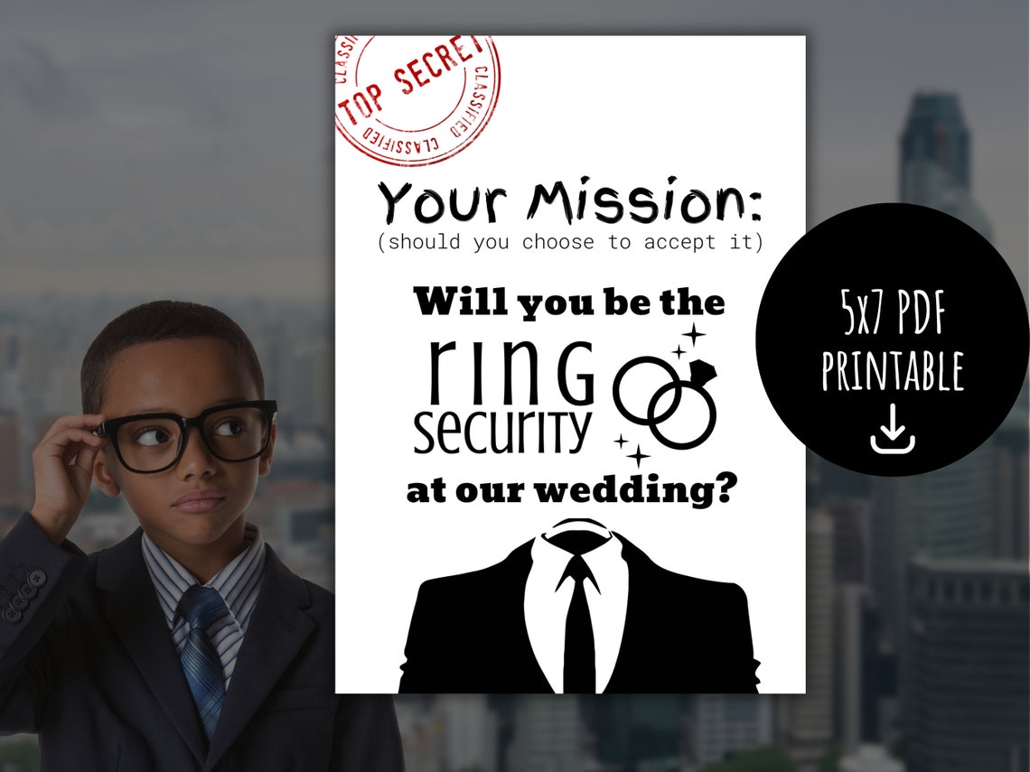 Ring Security Card Printable | INSTANT DOWNLOAD - Etsy