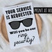 Ring Security Card Printable for Wedding Ring Security Proposal or Ring ...