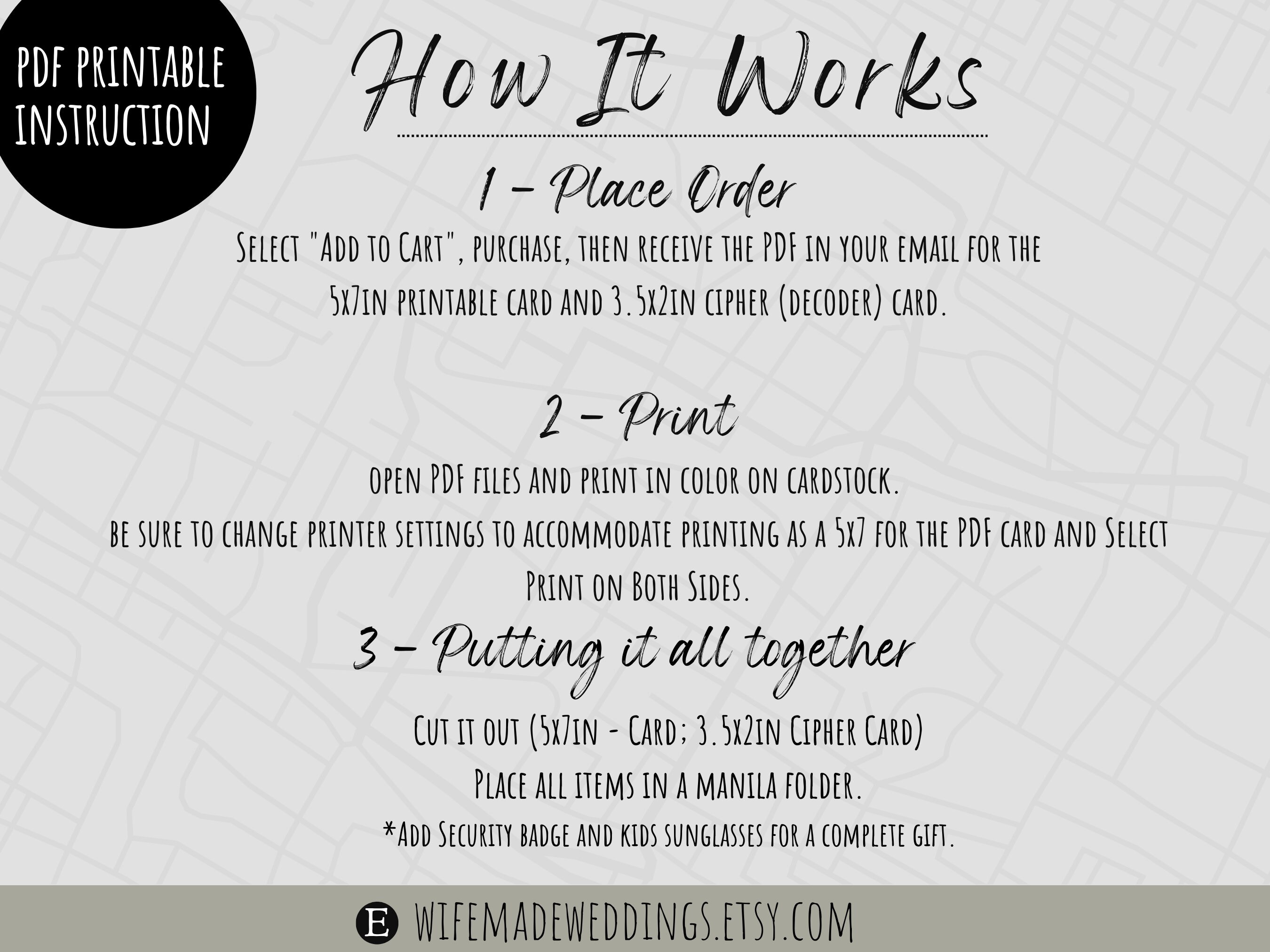 Ring Security/ring Bearer Top Secret Mission Card | INSTANT DOWNLOAD ...