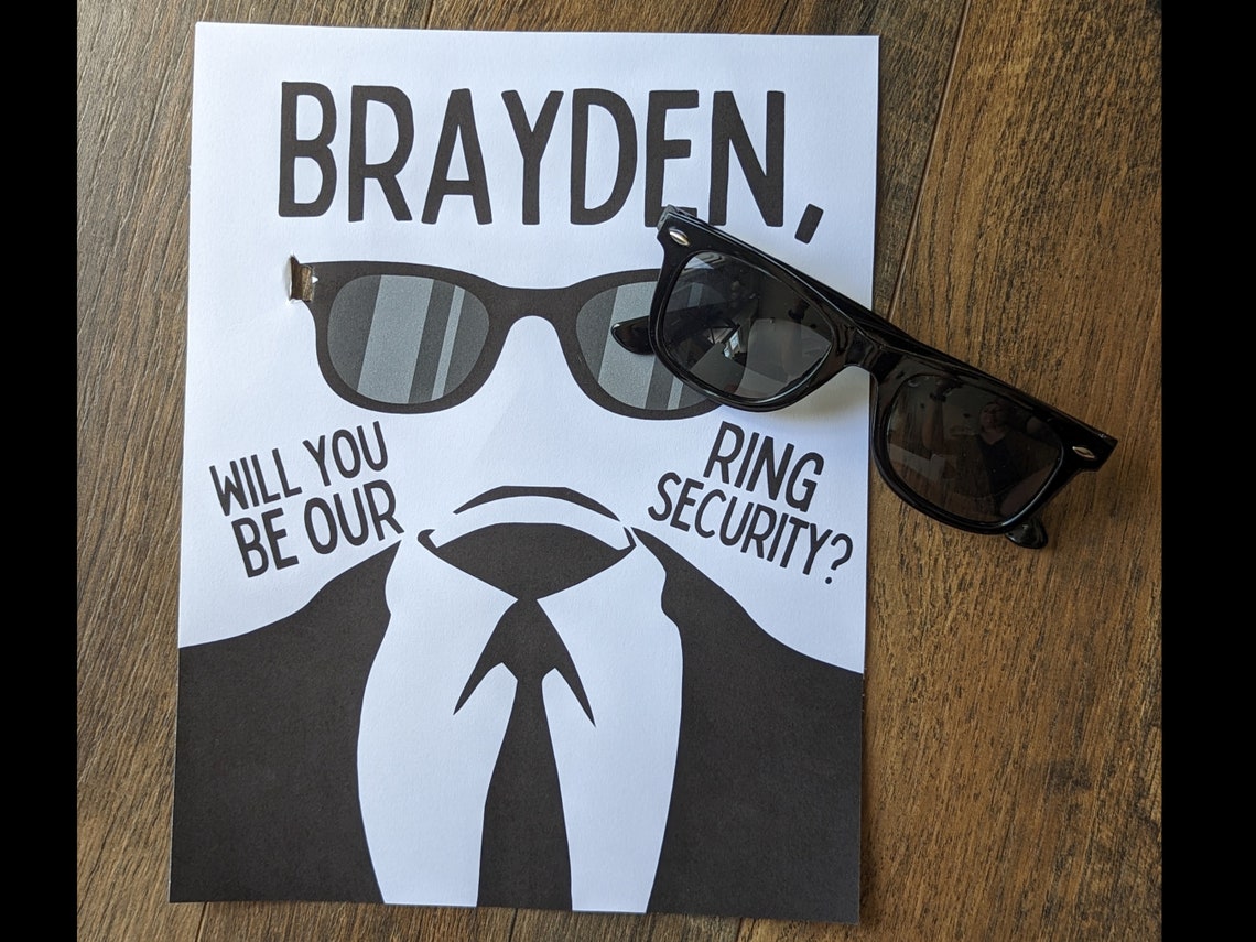 Ring Security Card: Sunglasses Proposal, Canva Template (printable) - Etsy