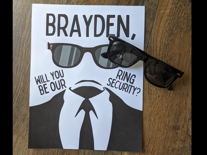 Ring Security Card: Sunglasses Proposal, Canva Template (printable) - Etsy