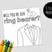 Ring Bearer Proposal Coloring Card: Wedding Party Request (PDF ...
