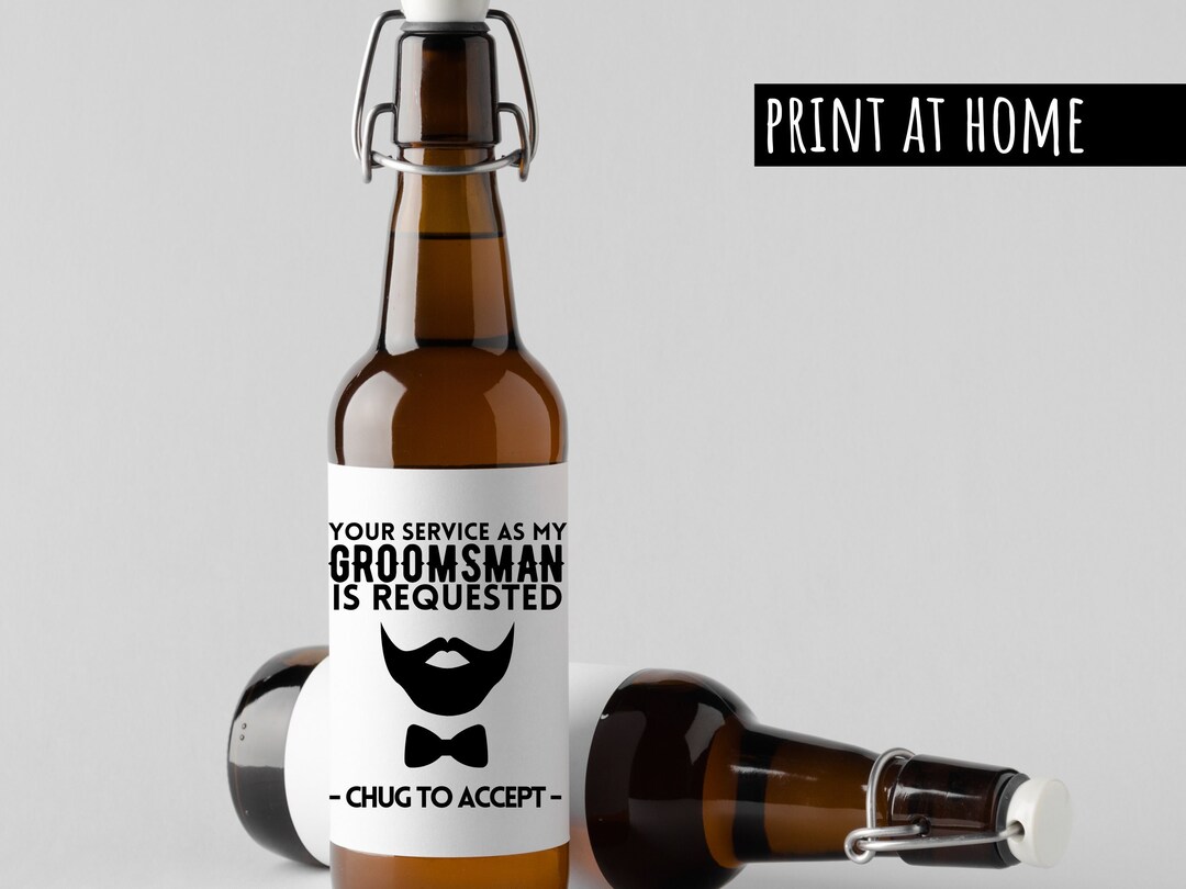 Groomsman Proposal Beer Bottle Label With Bonus Best Man Label - Etsy