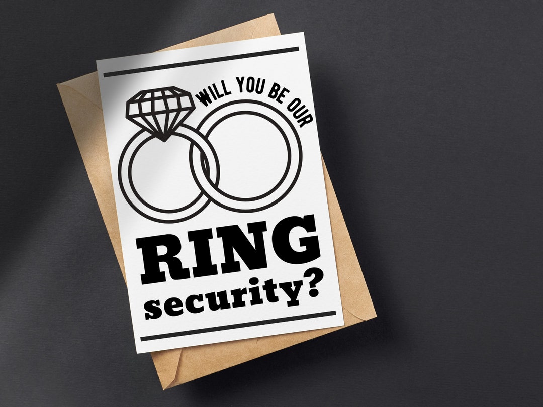 Wedding Ring Security Card Printable - Will You Be Our Ring Security ...
