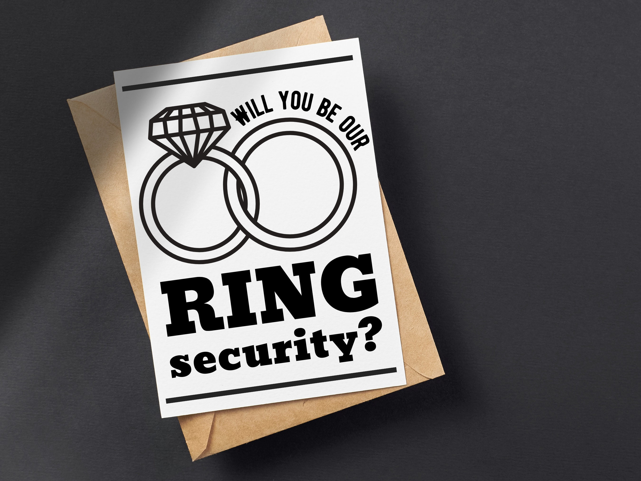 Wedding Ring Security Card Printable - Will You Be Our Ring Security ...