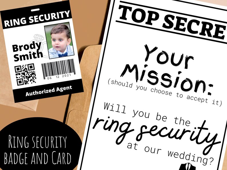 Ring Security Badge and Card Bundle - Template and Printable - Etsy