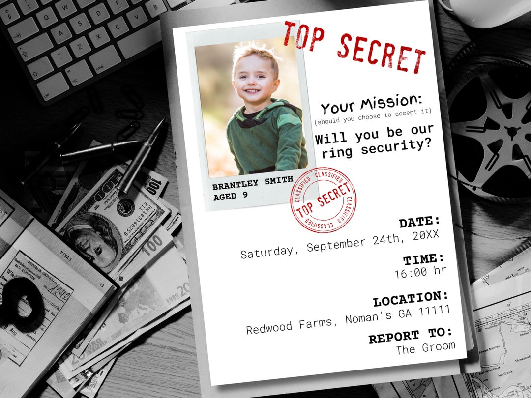Ring Security Proposal Card Template for Canva - Ring Bearer Proposal - Etsy